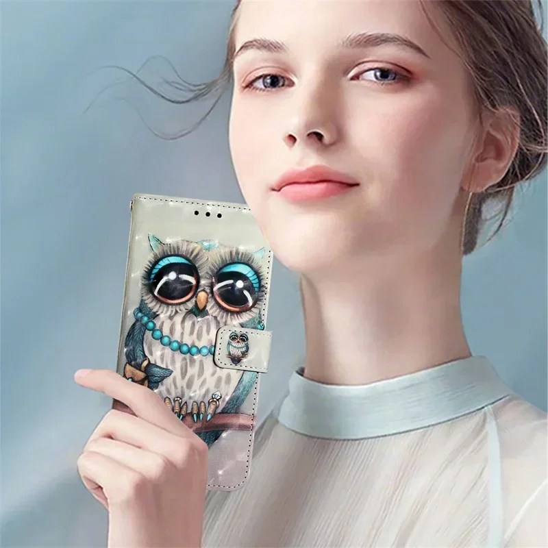 Premium Painted Leather Flip Phone Case for OnePlus 9 Pro (D8)