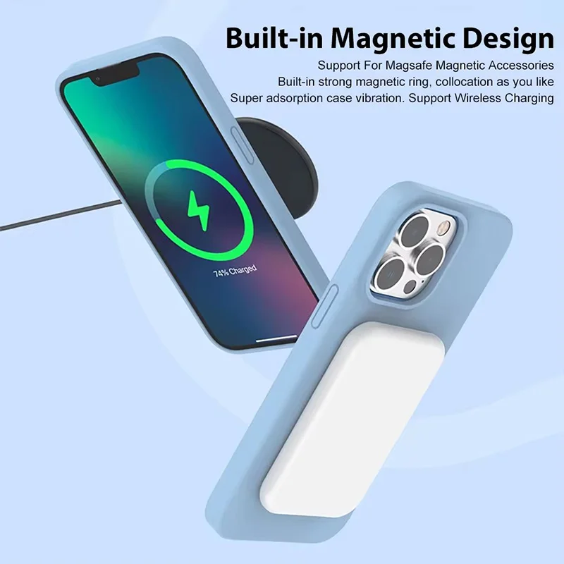 Luxury Magnetic Liquid Silicone Shockproof Case with Wireless Charging ...