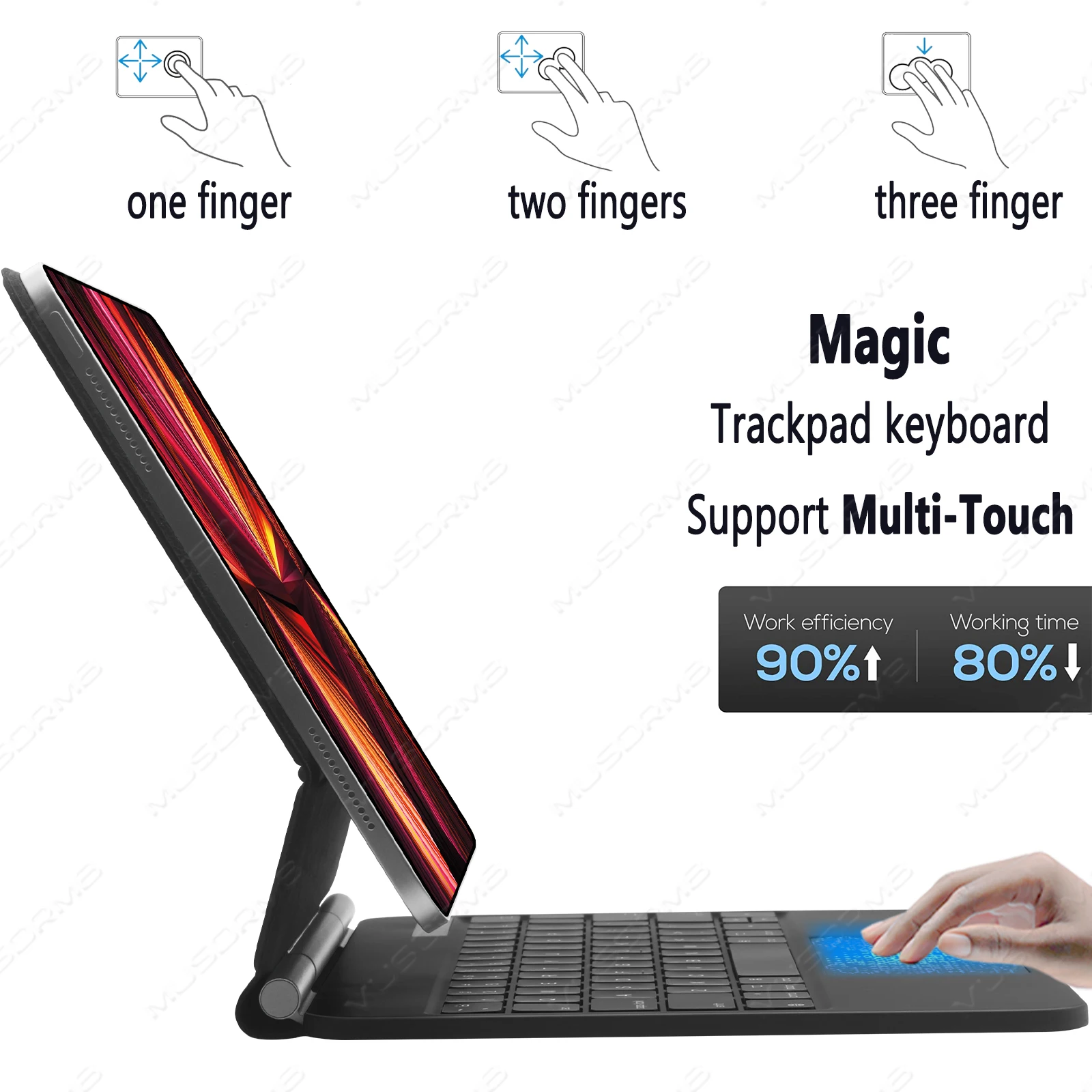 Premium Backlit Magic Keyboard with Magnetic Case - Multilingual Keypad ...