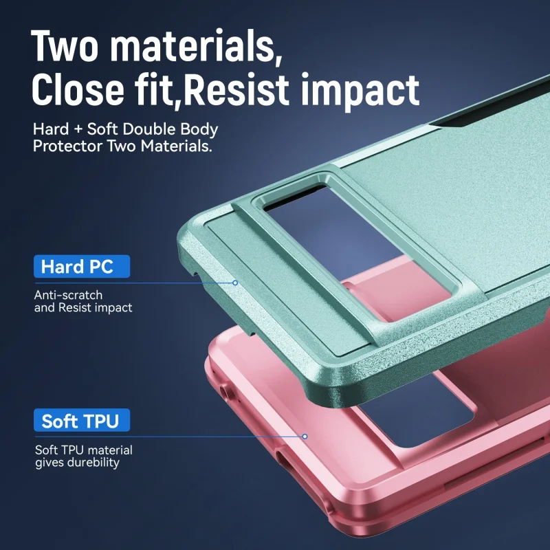 Luxury Heavy Duty Hybrid Armor Matte Shockproof Phone Case with Hard PC Bumper Back Cover for ...