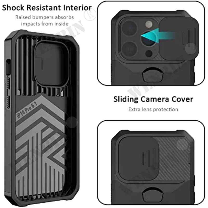 Heavy Duty Protective Phone Case with Sliding Camera Cover and Card ...
