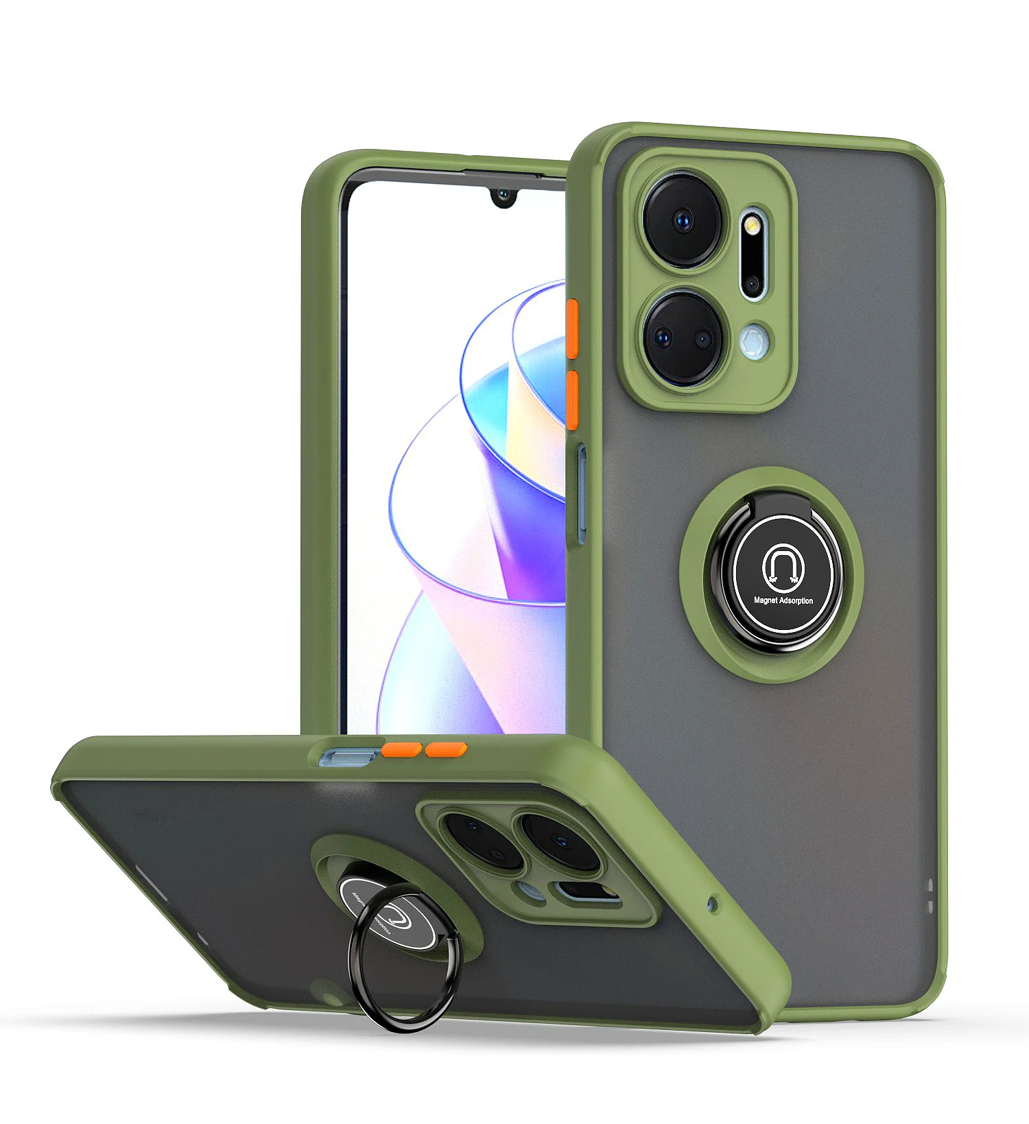 Shockproof Matte Case with Magnetic Ring Holder - Sleek and Durable ...