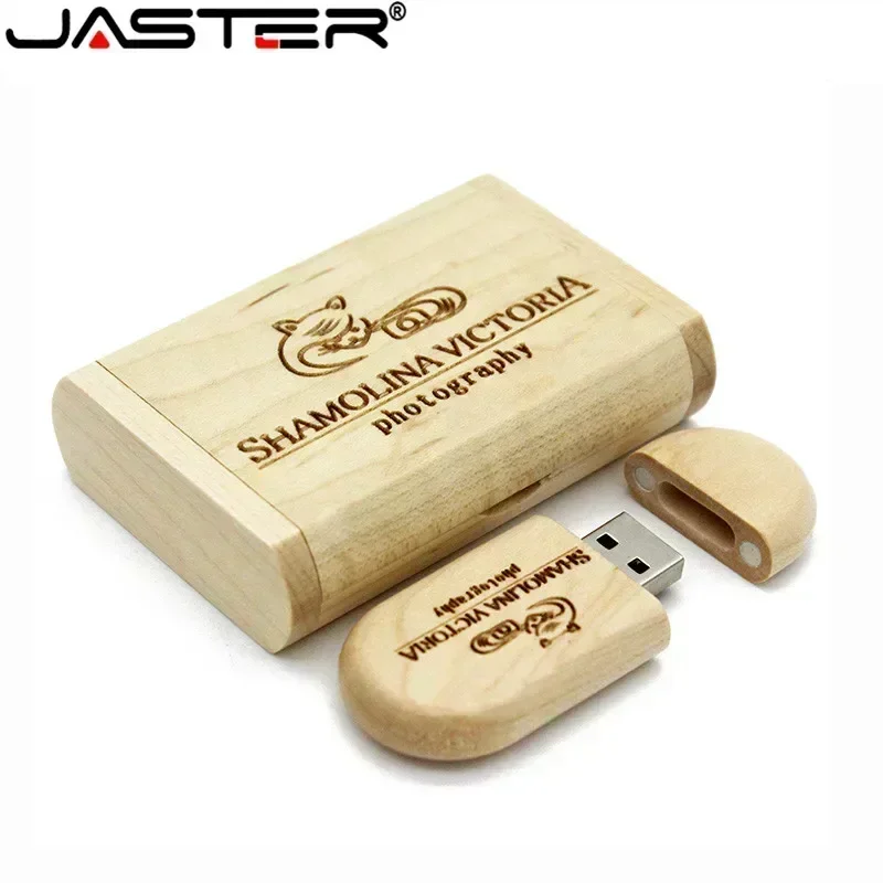 Personalized Wooden USB Flash Drive - 128GB Custom Logo Memory Stick ...