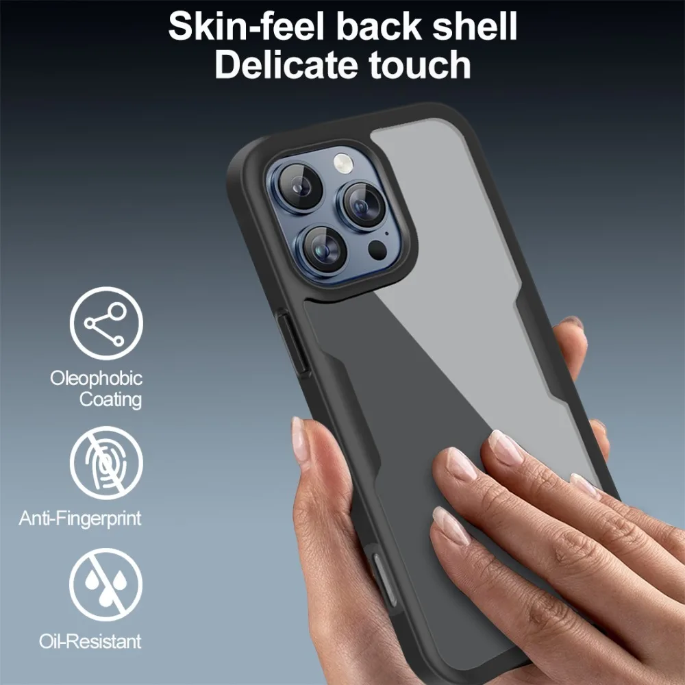 Crystal Clear 360° Protection Phone Case with Screen Shield for IPhone ...