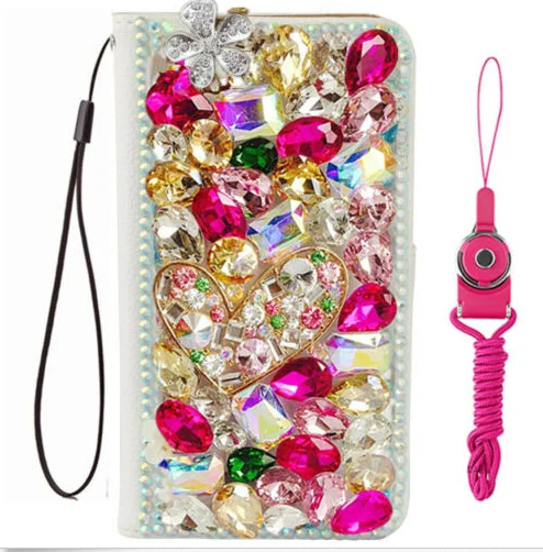 Glamorous Rhinestone Bling Wallet Case - PU Leather Flip Protective ...