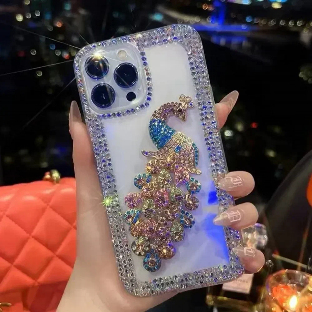 Luxurious Bling Diamond Glitter Peacock Rhinestone Phone Case for Honor ...