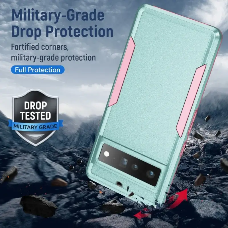 Luxury Heavy Duty Hybrid Armor Matte Shockproof Phone Case with Hard PC ...