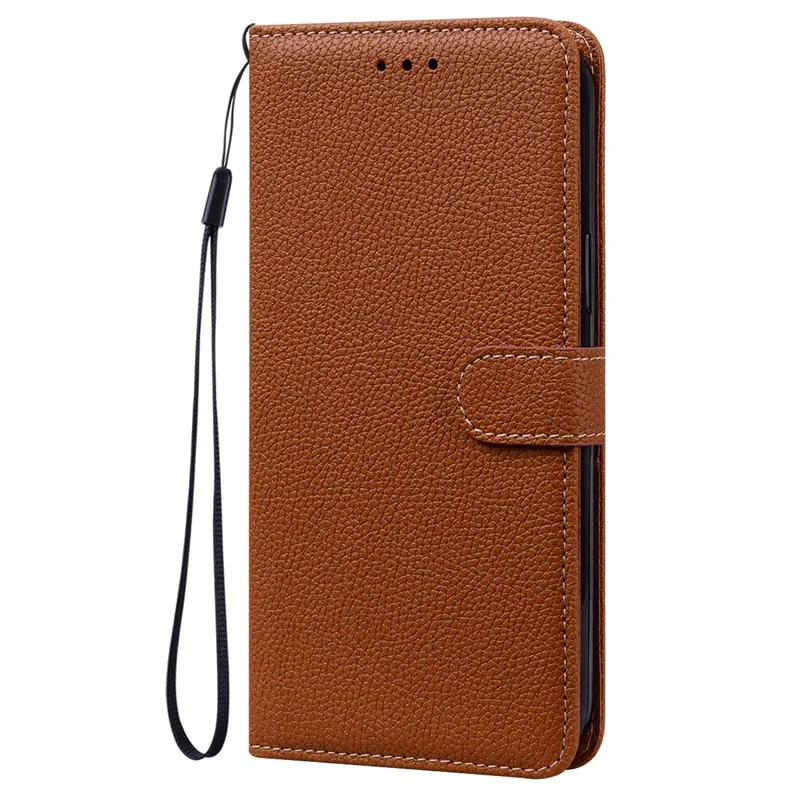 2024 Classic Solid Color Leather Flip Phone Case for Moto G84 (Brown)