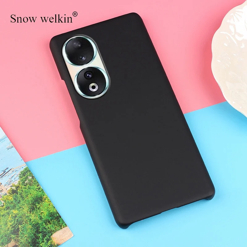 Luxury Rubberized Matte Hard Plastic Case Cover – Sleek Protection for Honor 90 Pro (Black)