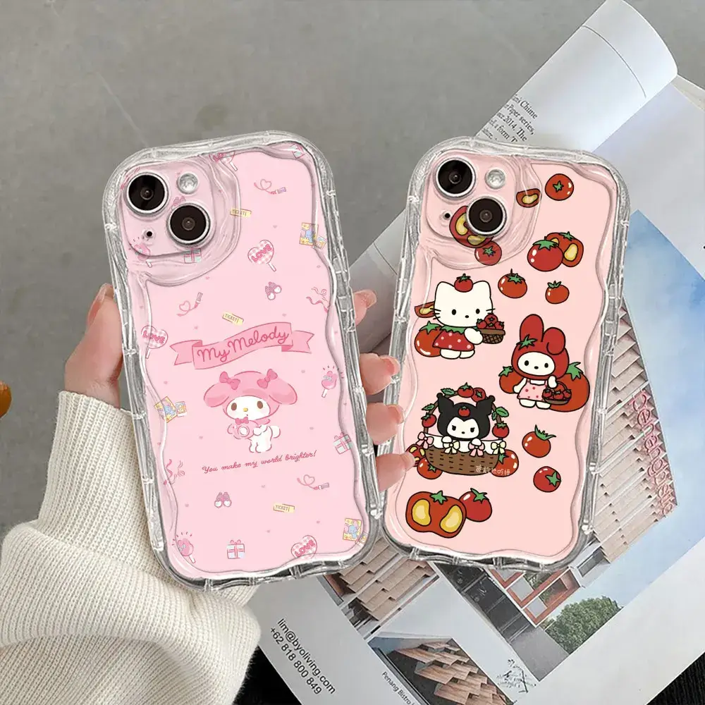 Cartoon Kuromi and Pom Pom Purin Phone Case for iPhone 15 Pro (VVAMB04)