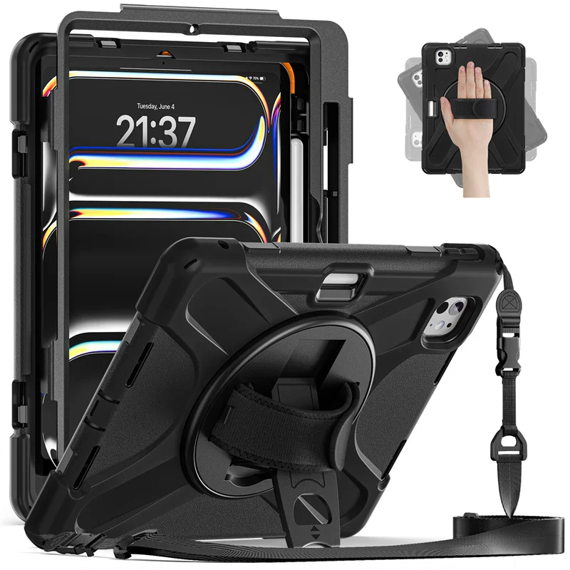 Ultimate Kickstand Shockproof Tablet Case with Shoulder Strap – Durable ...