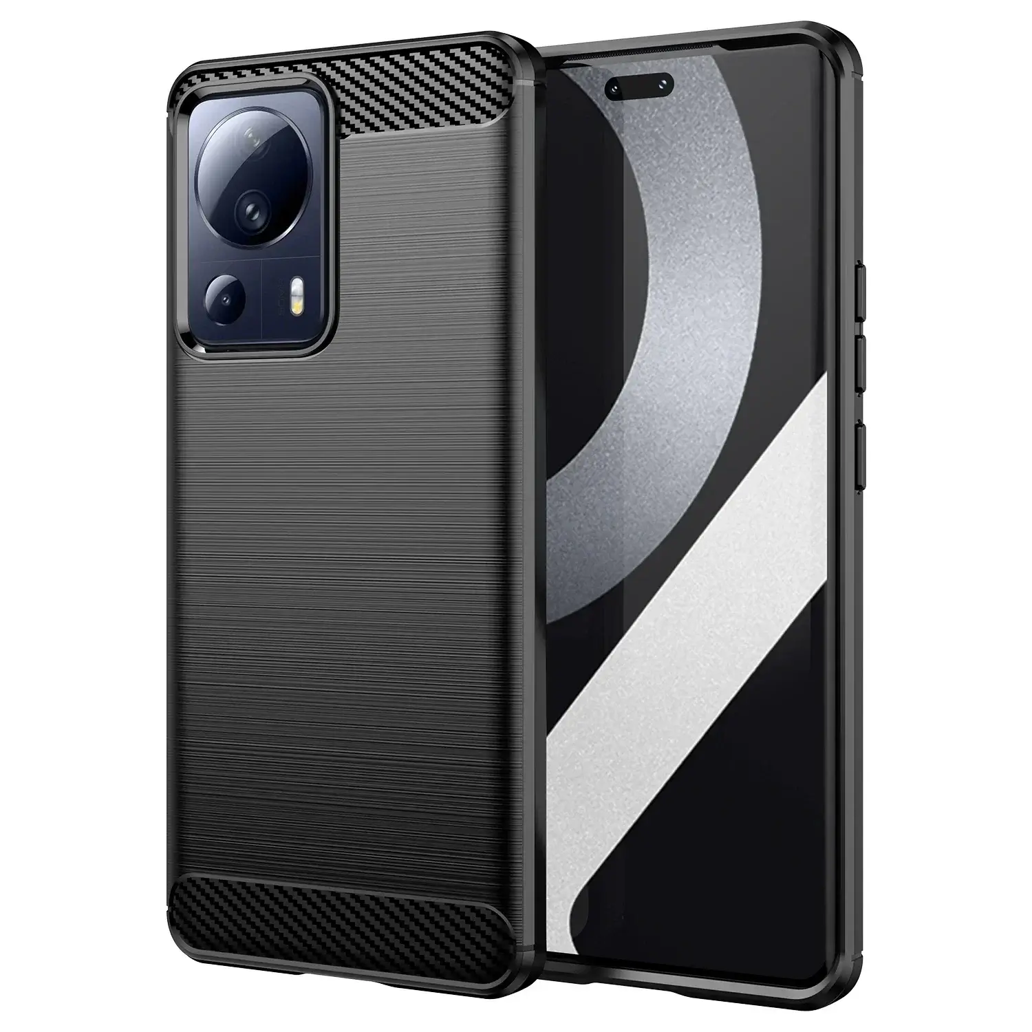 Carbon Fiber Texture Shockproof TPU Protective Case for Xiaomi 12 (Black)