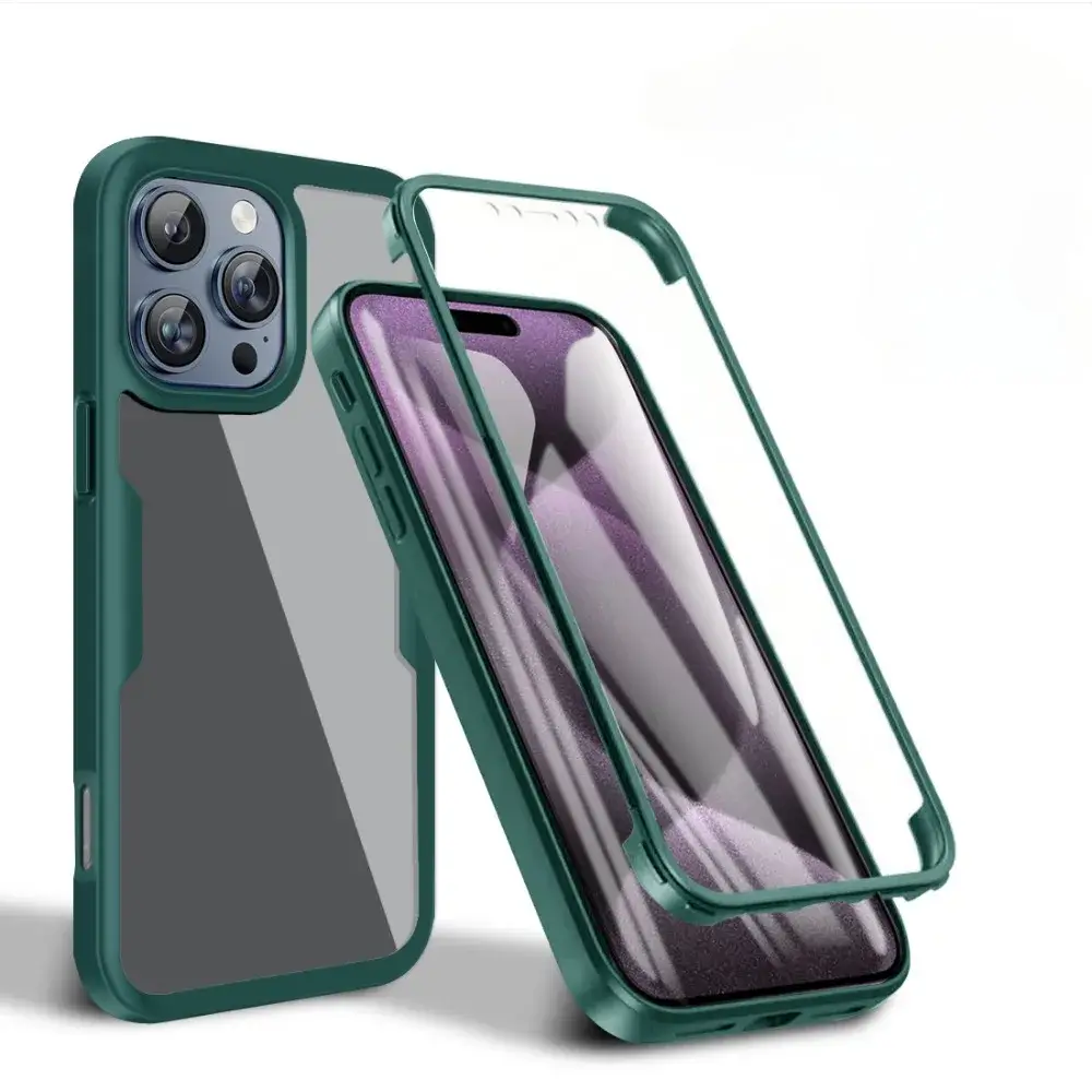 Crystal Clear 360° Protection Phone Case with Screen Shield for IPhone ...