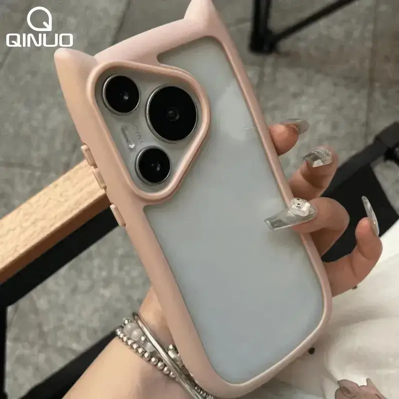 Adorable INS Korea Transparent Cat Ears Case - Ultra Protection & Style ...