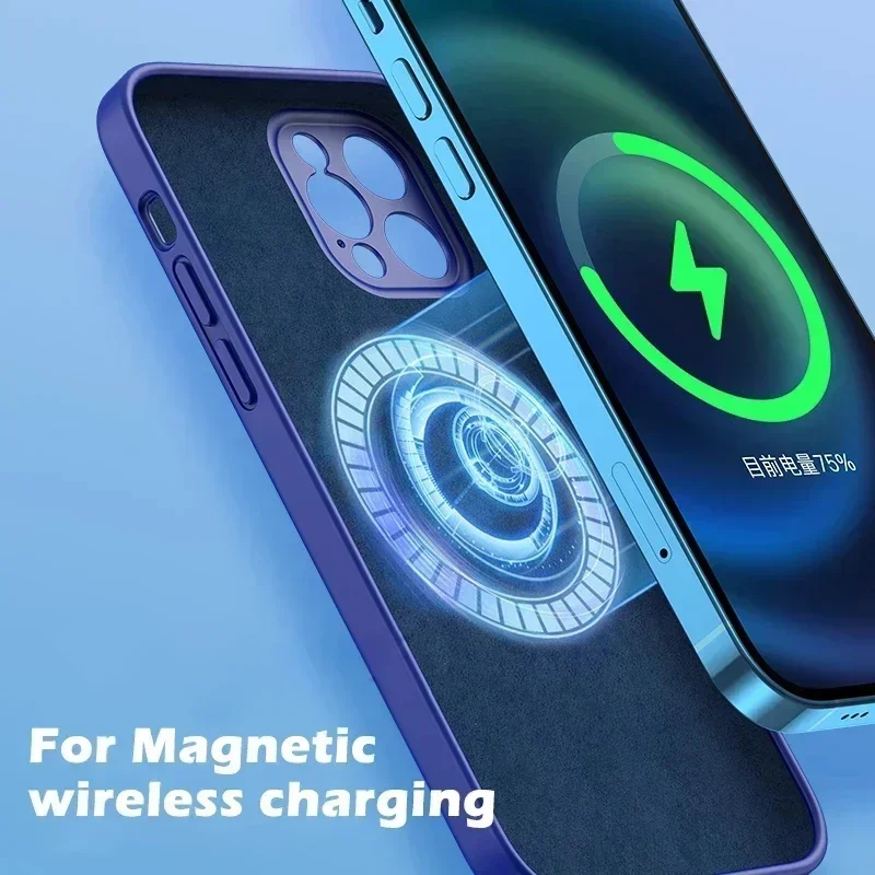 Liquid Silicone Shockproof Phone Case with Magnetic Wireless Charging ...