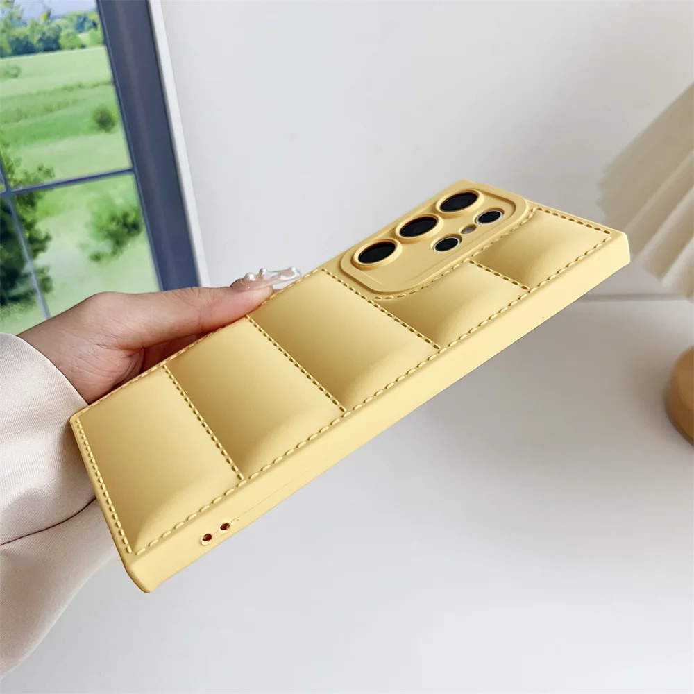 Candy Color Soft Down Jacket Phone Case for S24 Plus (Pink)