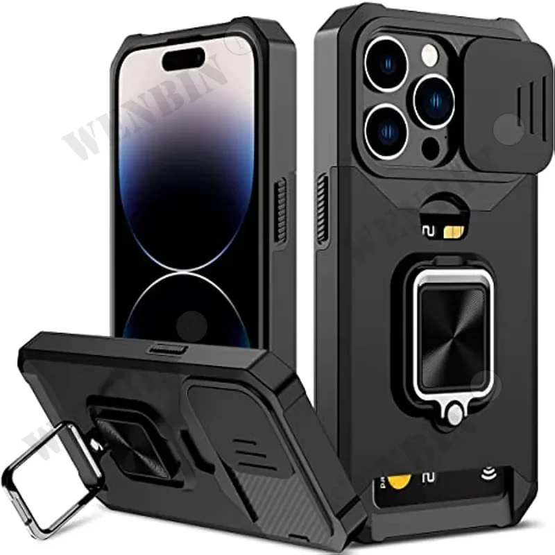 Heavy Duty Protective Phone Case with Sliding Camera Cover and Card ...