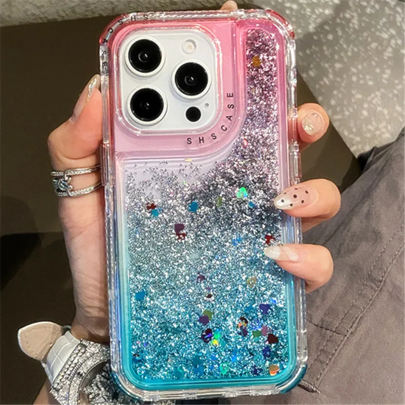 Sparkling Clear Glitter Gradient Phone Case - Cute & Fashionable Cover ...