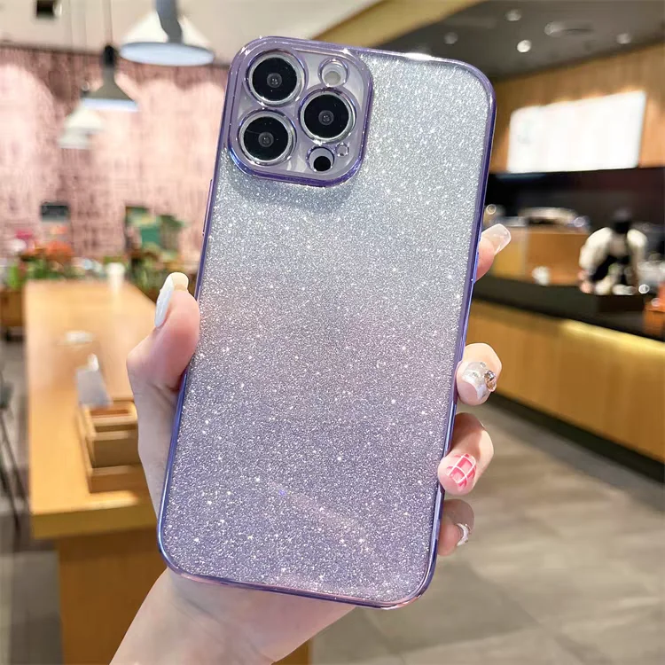 Electroplated Bling Glitter Phone Case for OPPO A36 (Purple)