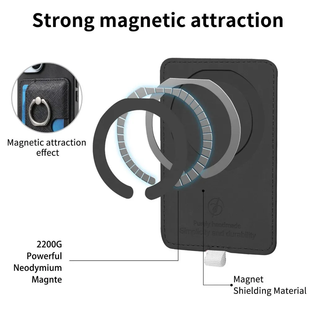 2-in-1 Detachable Magnetic Wallet Phone Case with Card Holder & Ring ...