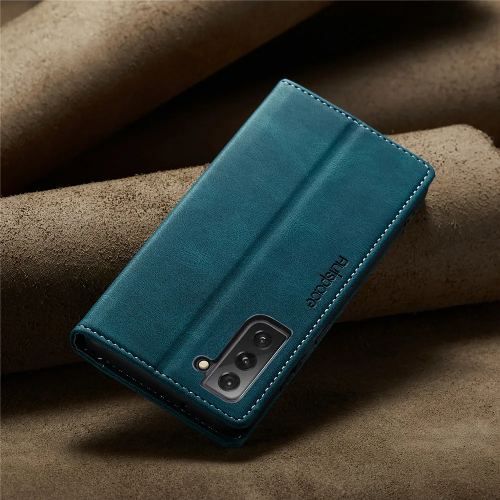 Premium Leather Magnetic Flip Phone Case for S24 Ultra (Red)