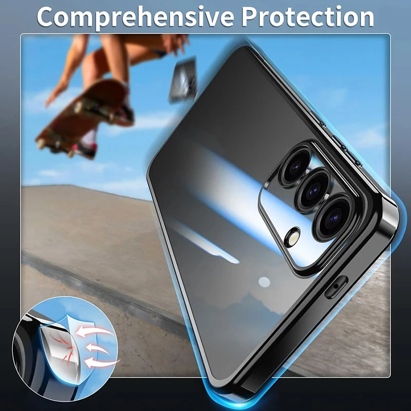 Luxury Plating Transparent Silicone Back Cover for A53 (4 G 5 G) (Pink)