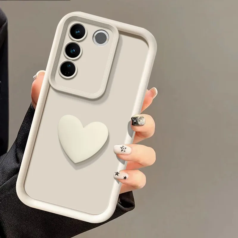 Love Heart Silicone Camera Lens Protector Phone Cover for M14 5 G (WHITE)