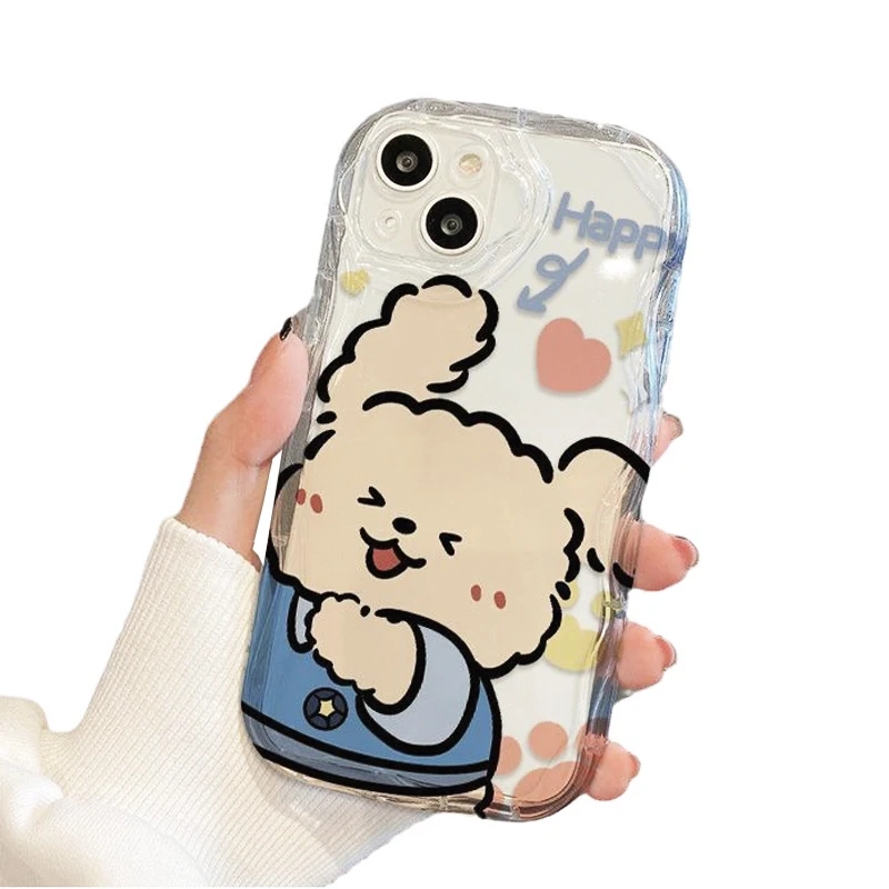Clear Cartoon Bear Phone Case for Couples - Cute Design for Lovers (A2)
