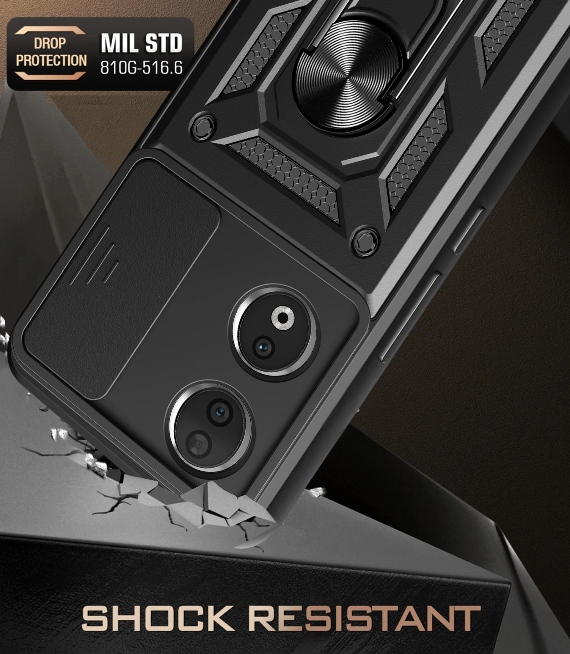 Shockproof Armor Phone Case with Car Holder & Camera Lens Protection ...