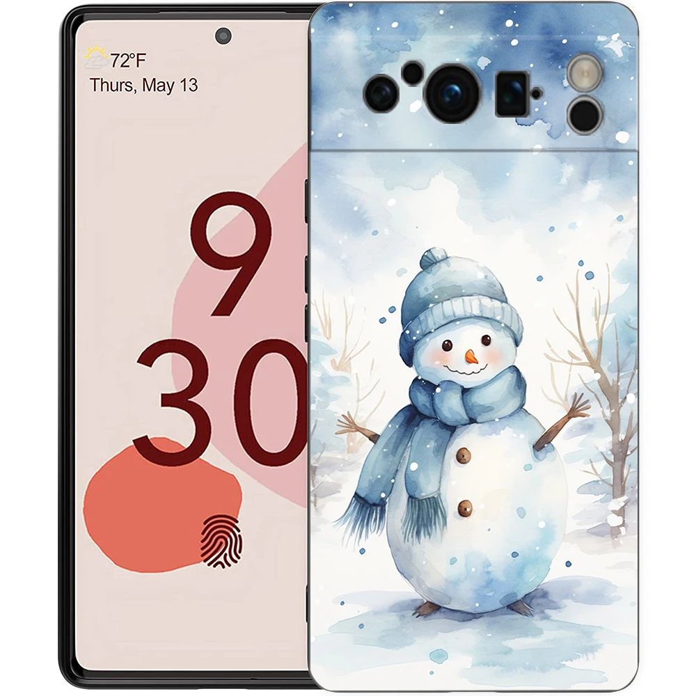 Christmas Graphic Printed Shockproof Black Silicone Phone Case for ...