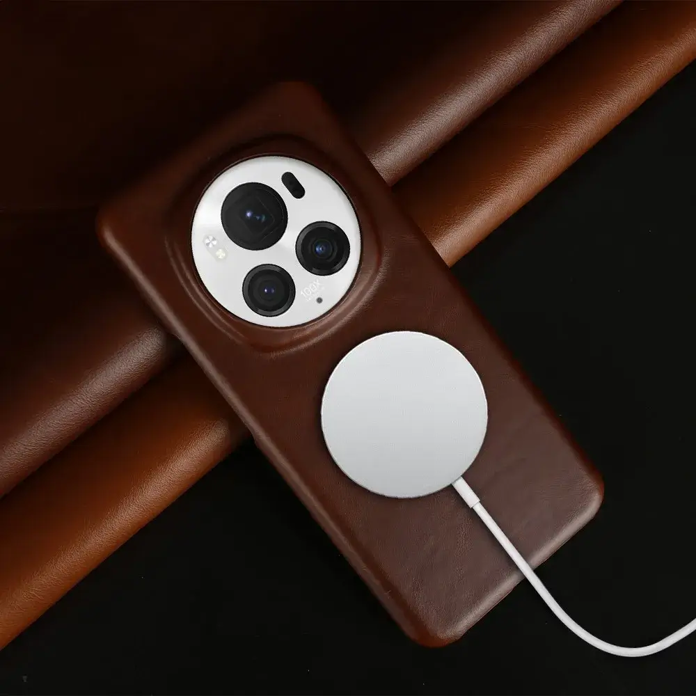 Magnetic Genuine Leather Aesthetic Vintage Phone Case with Magsafe ...