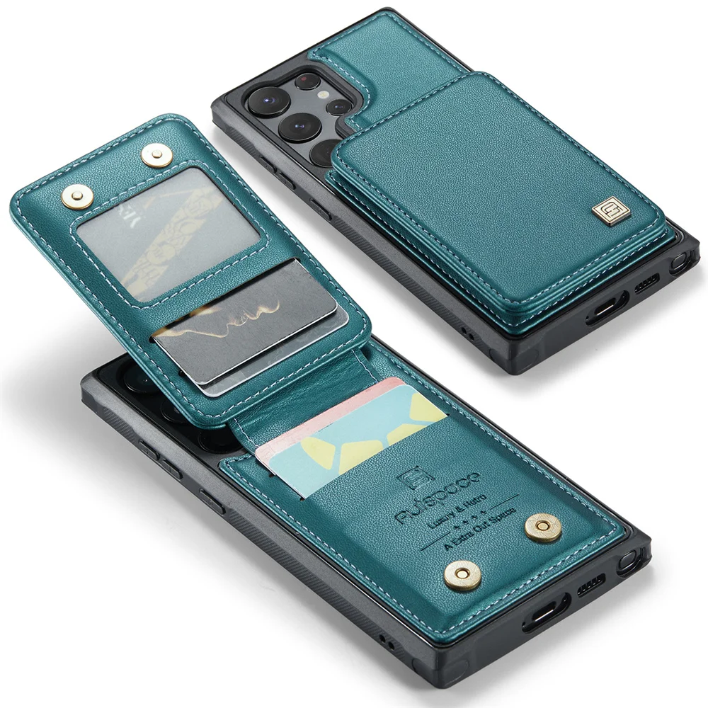 Premium Leather Card Holder Phone Case with Stand Feature for S23 Ultra ...