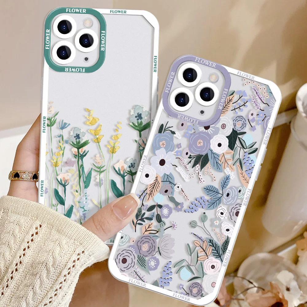 Clear Flower Soft Silicon Phone Case Cover for OPPO A16 A16 S A54 S (D221)