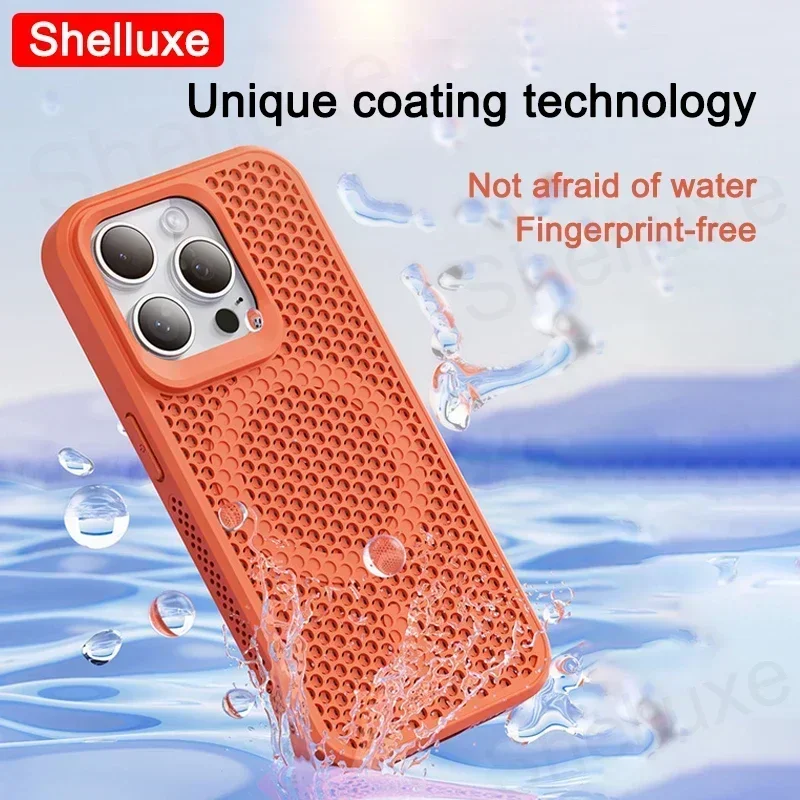 Shelluxe PC Cooling Magsafe Magnetic Case with Heat Dissipation Mesh for iPhone 14 (Purple)