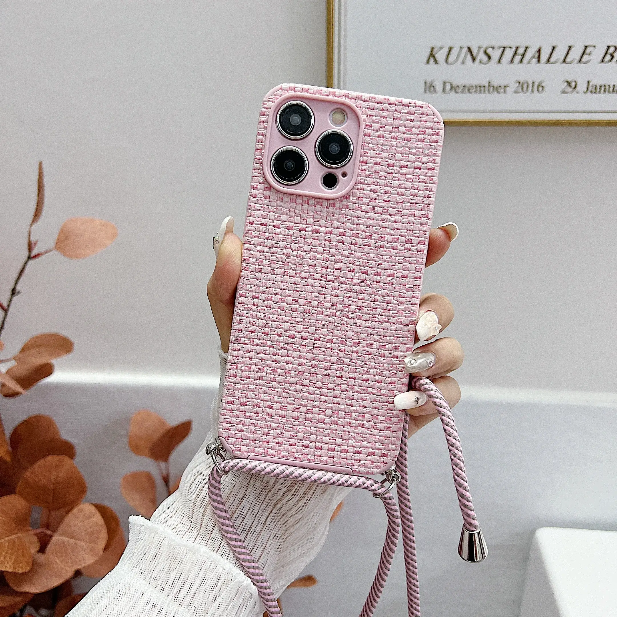 Stylish Crossbody Woven Lanyard Phone Case for Honor 70 pro (6)