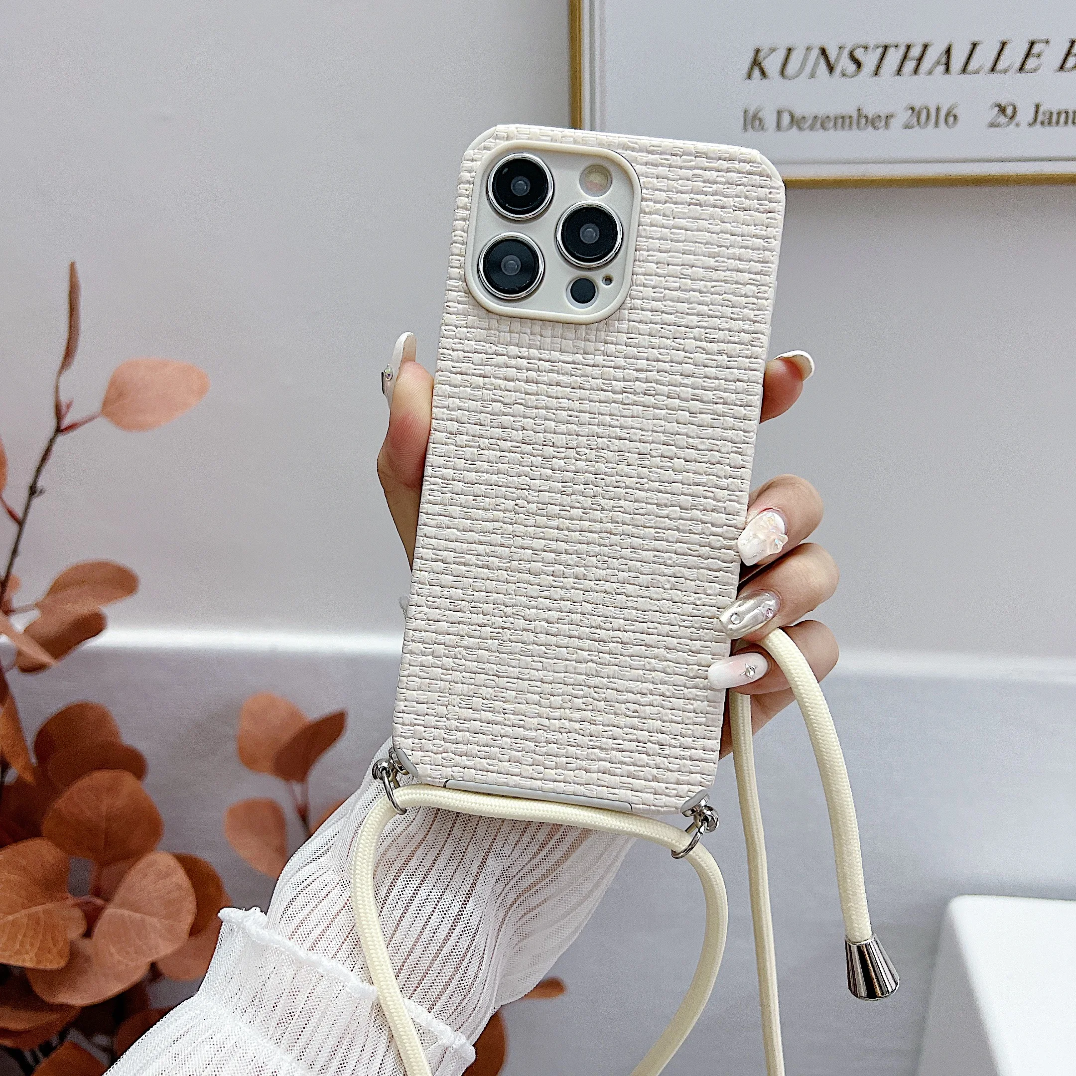 Stylish Crossbody Woven Lanyard Phone Case for Honor 70 pro (6)