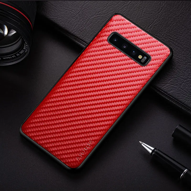 Sleek Carbon Fibre Shockproof Slim Non-Slip Full Body Protective Phone ...