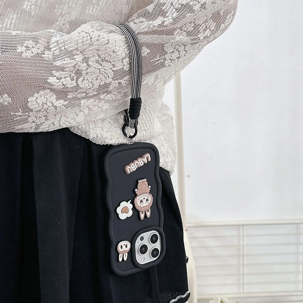 Cartoon Cute LaBuBu Soft Silicone Phone Case for M55 5 G (Red)