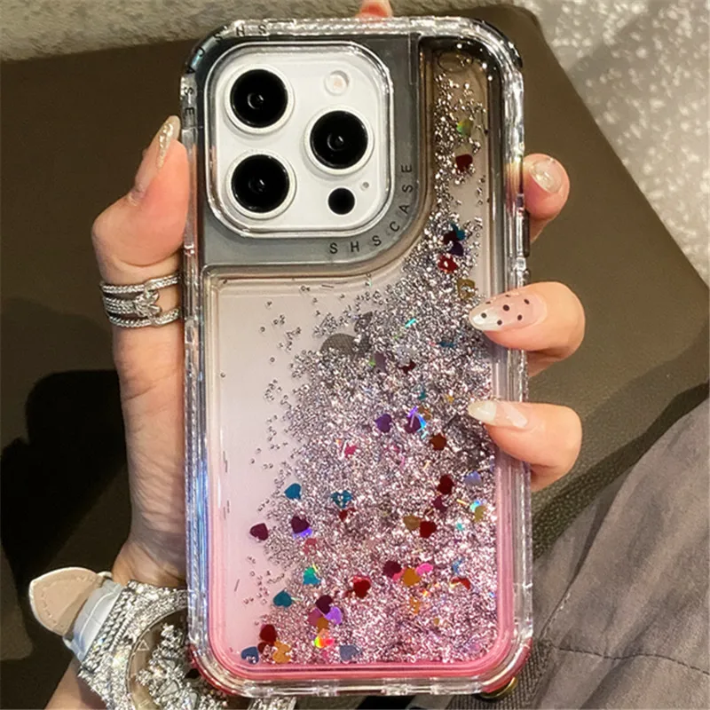 Sparkling Clear Glitter Gradient Phone Case - Cute & Fashionable Cover ...