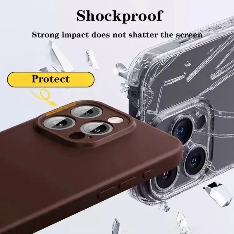 Premium Soft Brown Liquid Silicone Phone Case - Protective Candy Color ...