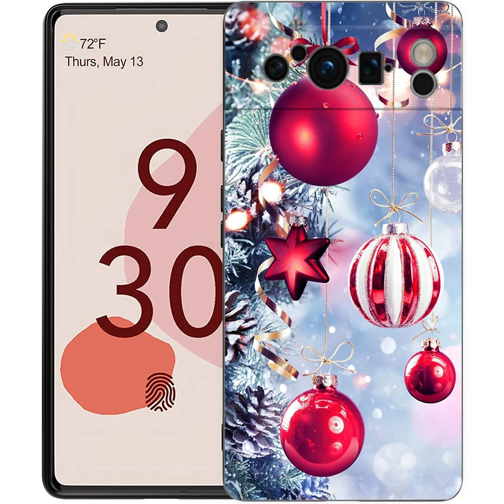 Christmas Graphic Printed Shockproof Black Silicone Phone Case for ...