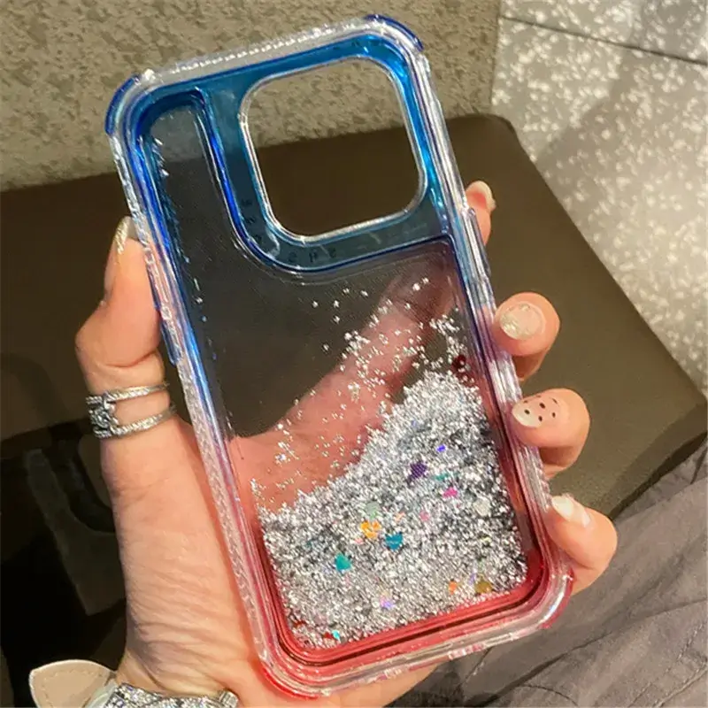 Sparkling Clear Glitter Gradient Phone Case - Cute & Fashionable Cover ...