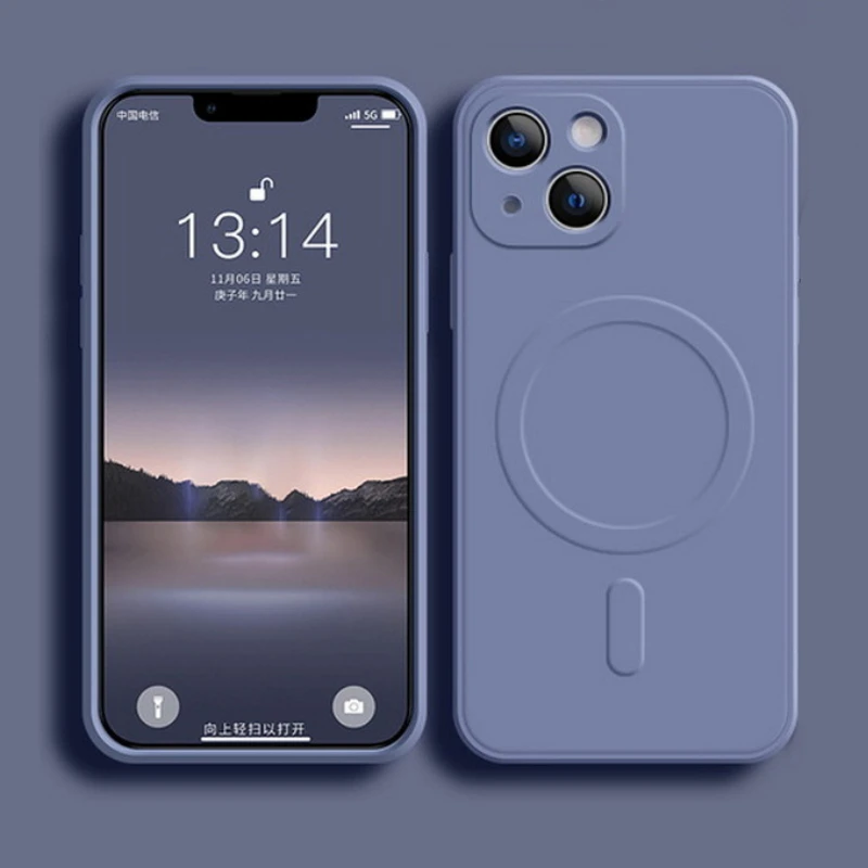 Liquid Silicone Shockproof Phone Case with Magnetic Wireless Charging ...