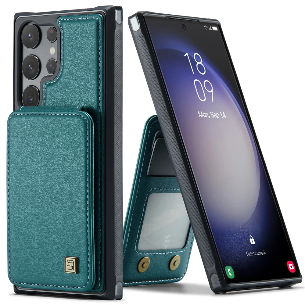 Premium Leather Card Holder Phone Case with Stand Feature for S23 Ultra ...