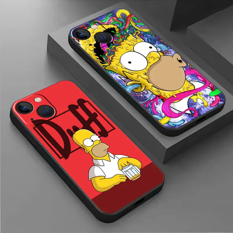 Black Soft TPU Phone Case with Funny Homer Simpson Design for iPhone 7 ...