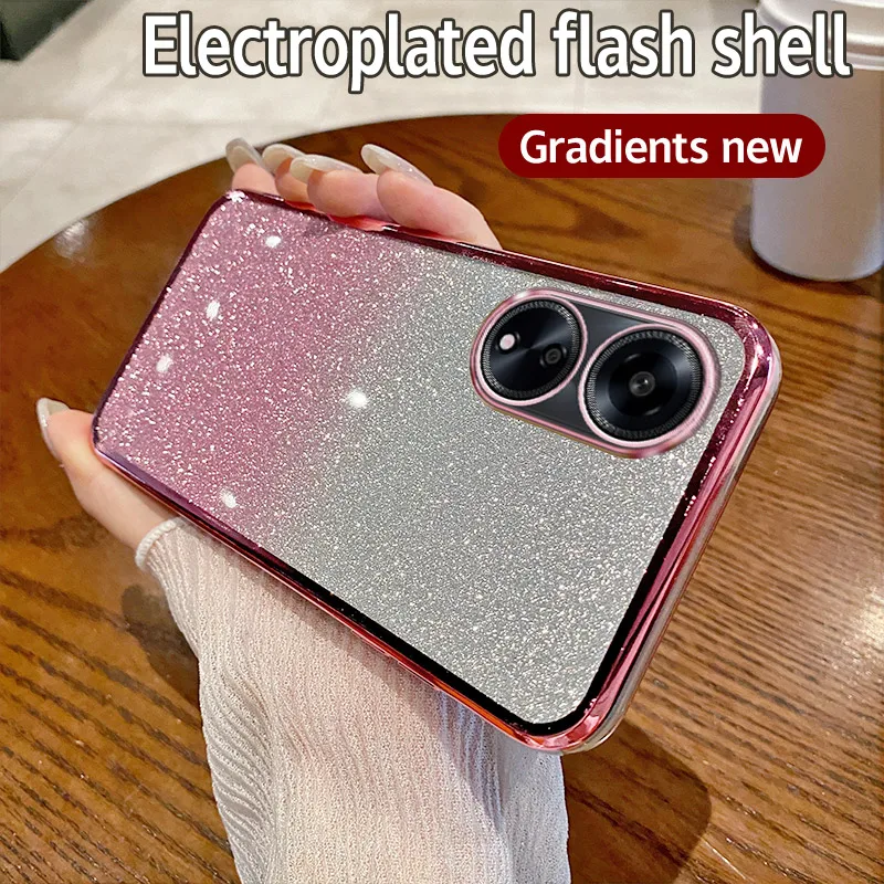 Electroplated Bling Glitter Phone Case for OPPO A36 (Purple)