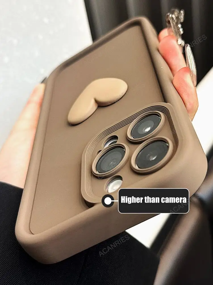 Adorable 3D Love Heart Silicone Matte Back Cover for A04E (AX Mustard ...